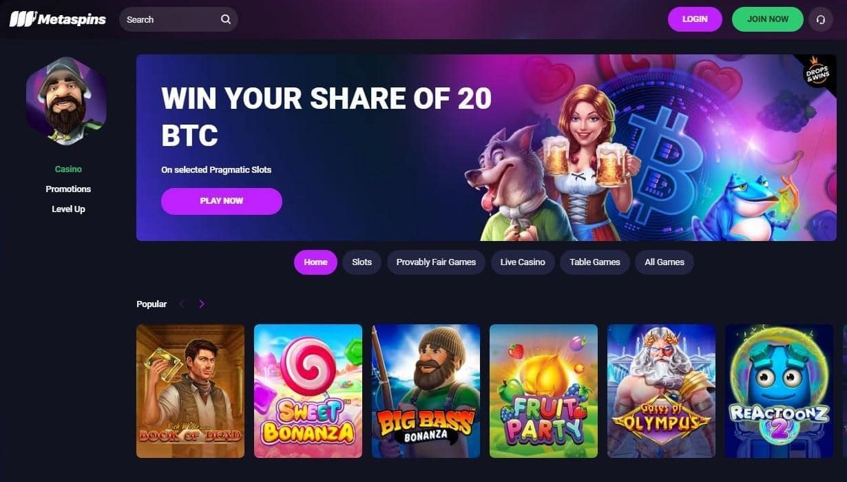 MetaSpins Casino » 57% Rakeback sur vos pertes 🎁